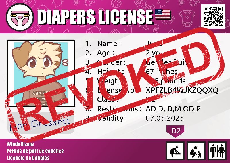 June - License number XPFZLB4WJKZQQXQ | Diaper/Potty License Generator